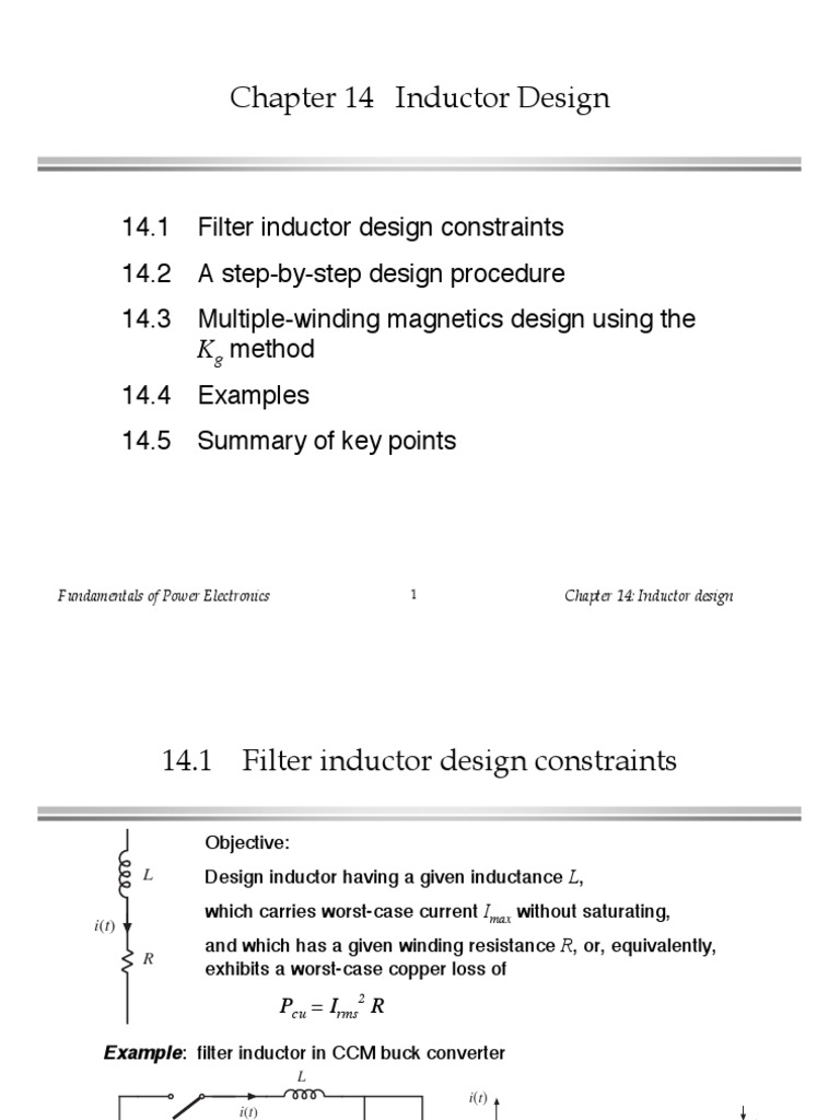 Chapter 14 Inductor Design | PDF | Inductor | Inductance