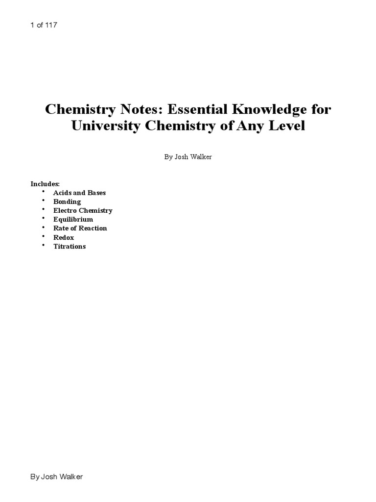 Chemistry For First Year University | PDF | Chemical Bond | Acid
