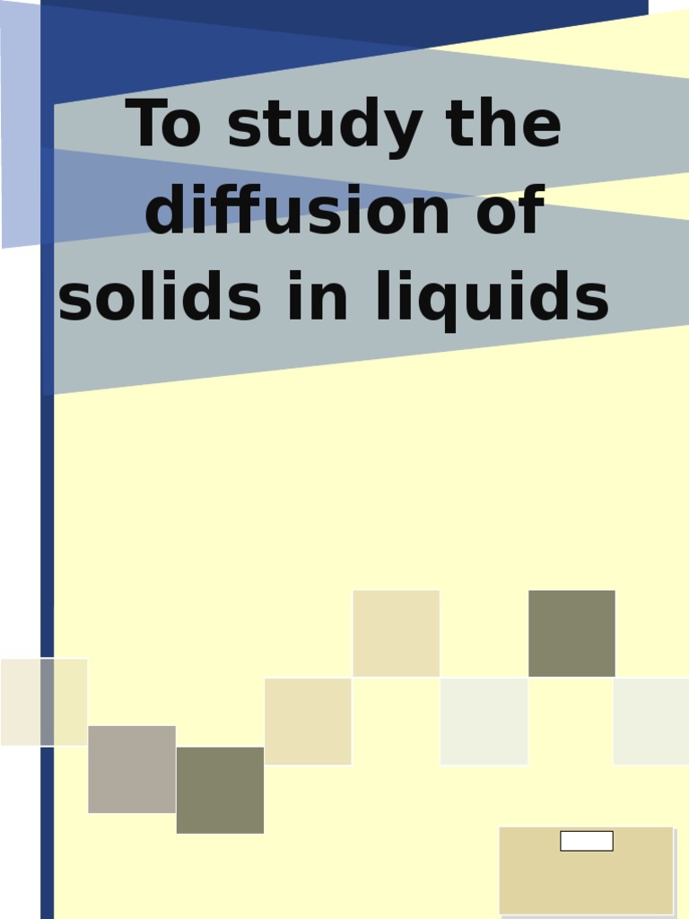 Solid-Liquid Diffusion Study | PDF | Particle | Diffusion