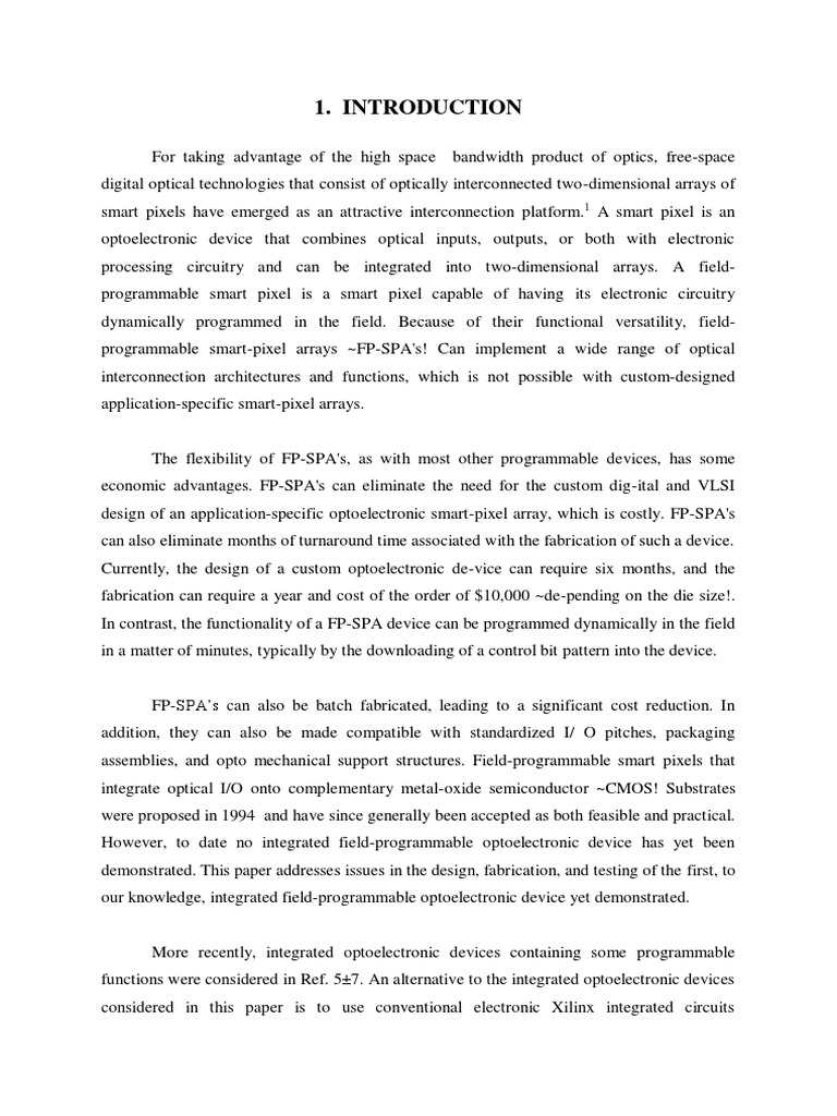Smart pixel arrays.pdf | Field Programmable Gate Array | Cmos | Free 30 ...