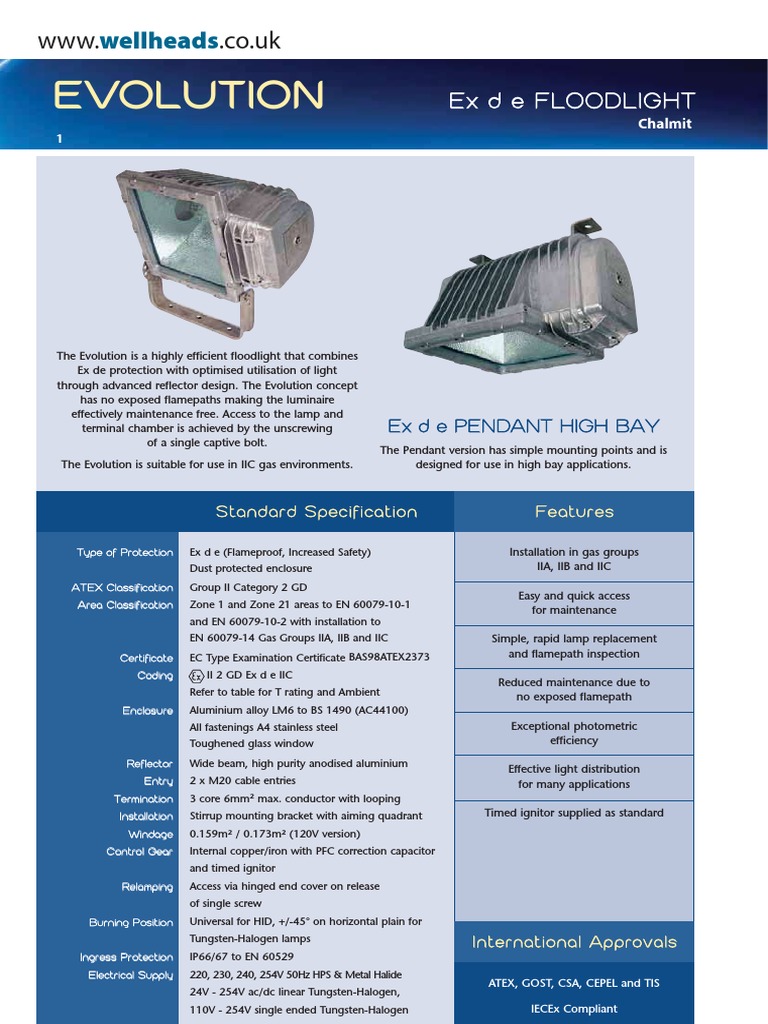 Chalmit Evolution Flood Light | PDF | Electrical Components ...