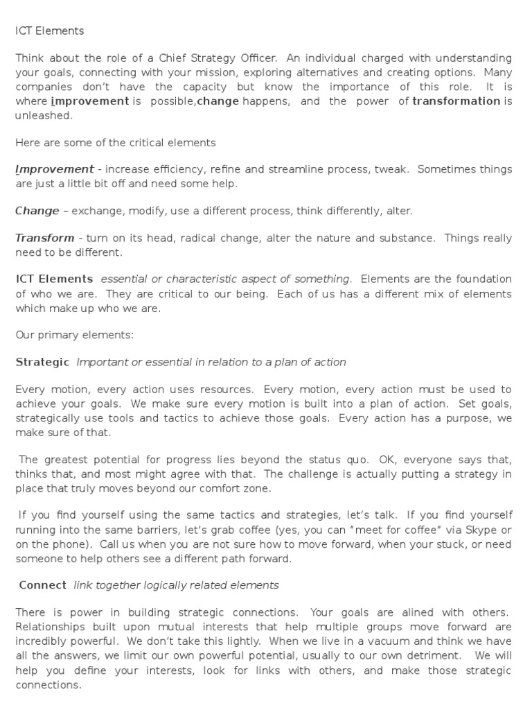 ICT Elements | PDF | Educational Technology | Information