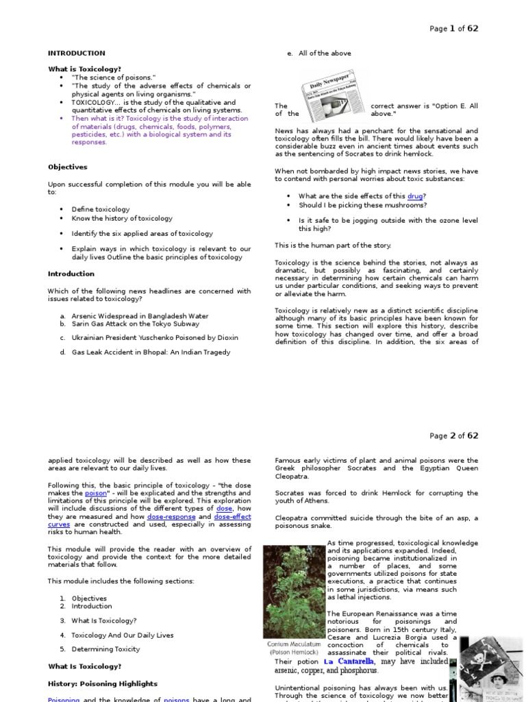 Toxicology Notes | PDF | Toxicology | Dose (Biochemistry)