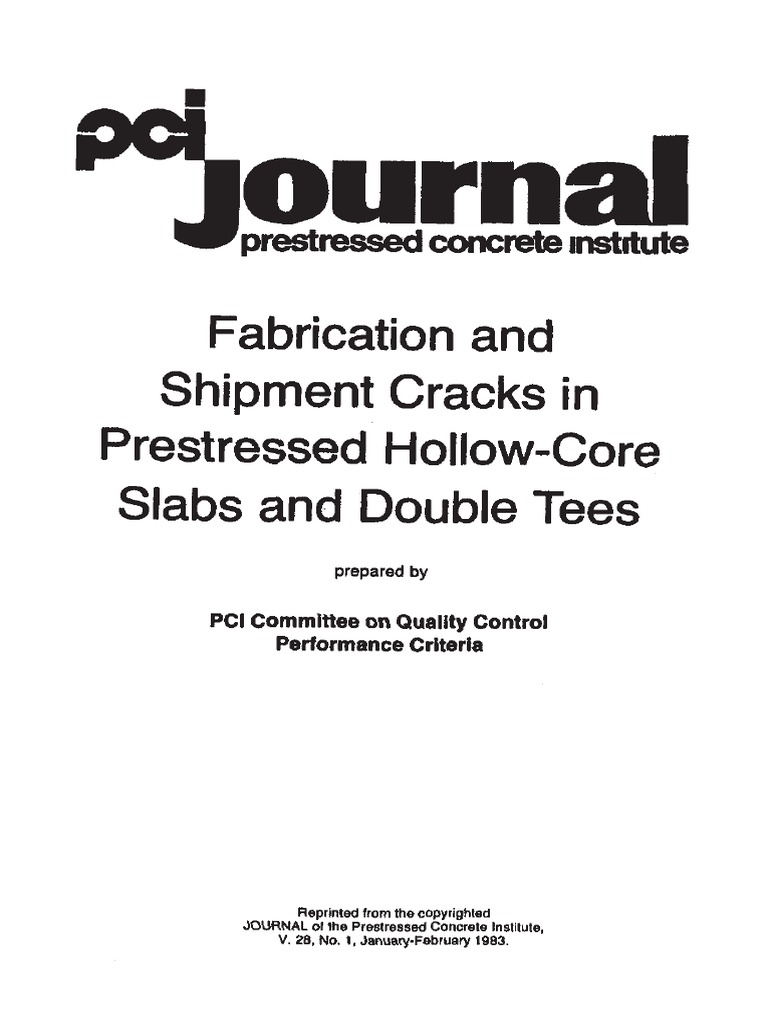 Cracks in Hollow Core and Double Tees | PDF