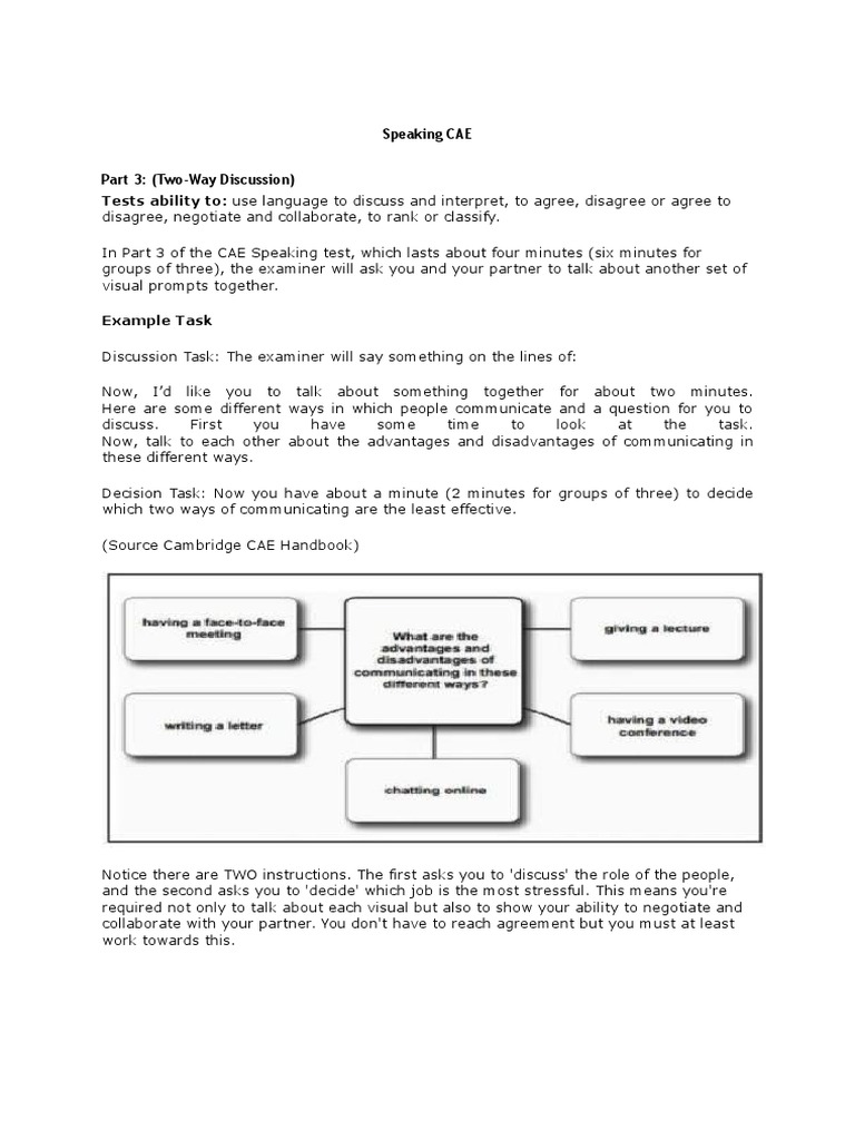 Providing Guidance on Discussing and Deciding Tasks in the CAE Speaking ...