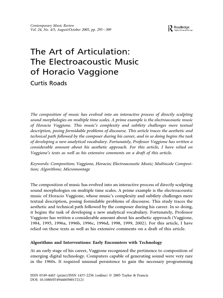 Art Of Articulation Reprint Pdf Synthesizer Musical Compositions