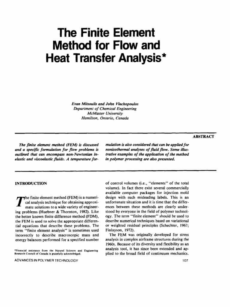 The Finite Element Method For Flow and Heat Transfer Analysis | PDF ...