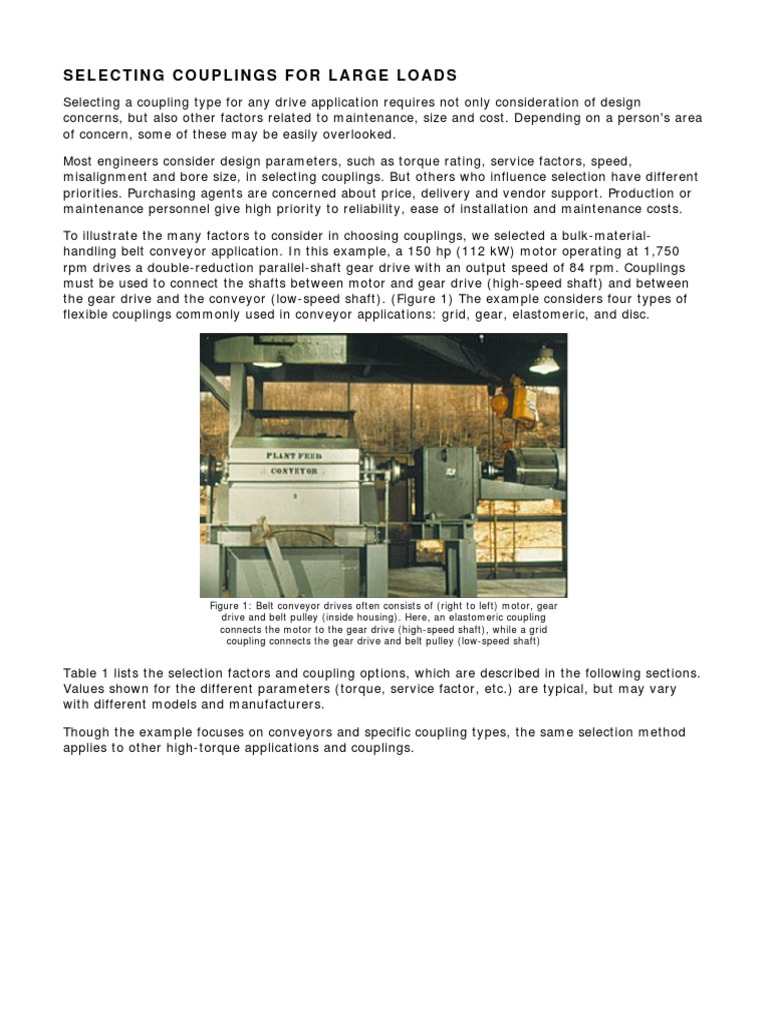 Selecting Couplings For Large Loads | PDF | Gear | Belt (Mechanical)