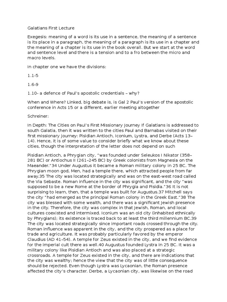 Lecture Notes On Galatians | PDF | Christian Eschatology | Biblical Canon