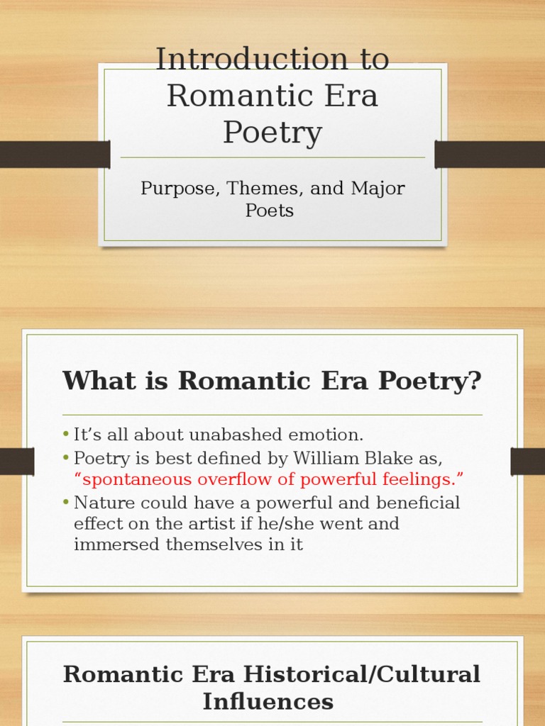Romantic Poetry - Introduction To Romantic Era Poetry | PDF ...
