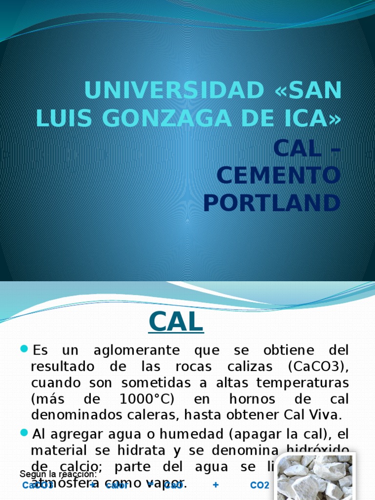 Cal - Cemento Portland | PDF | Cemento | Hormigón