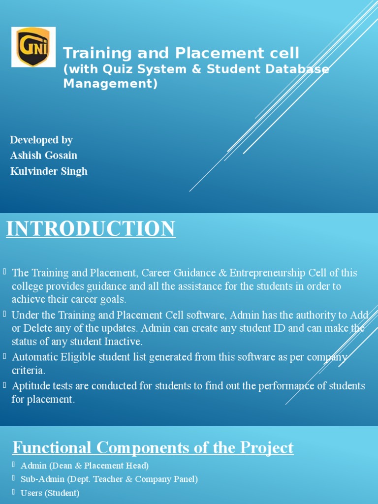 Training and Placement Cell Software