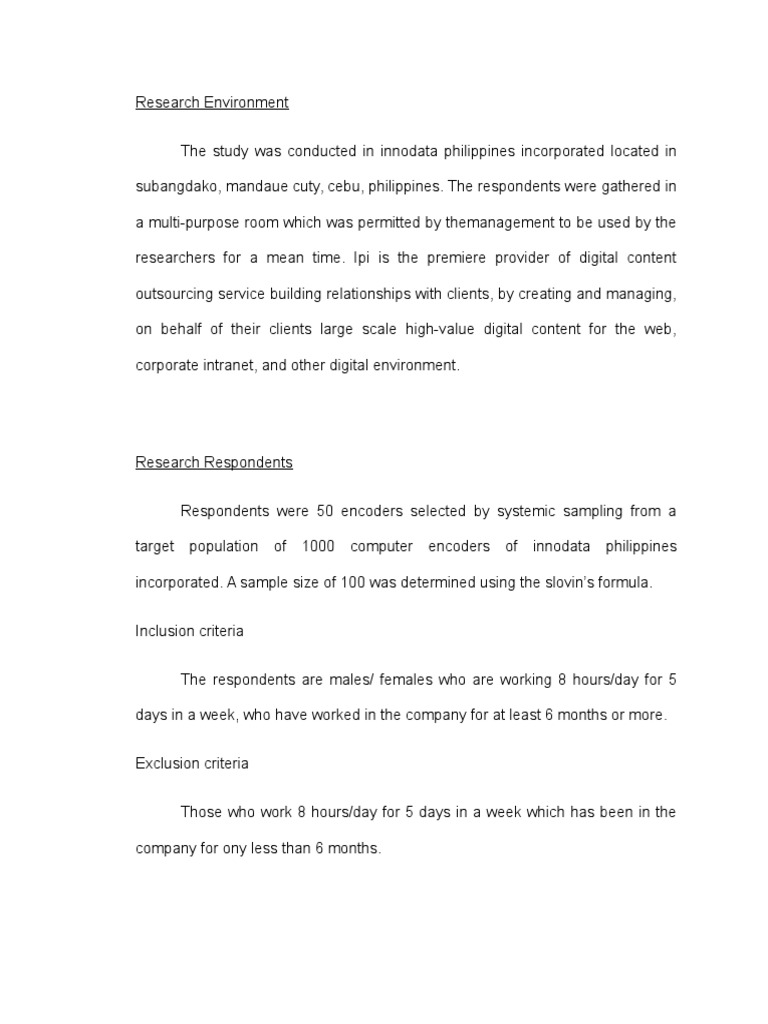 Research Environment | PDF | Survey Methodology | Pain