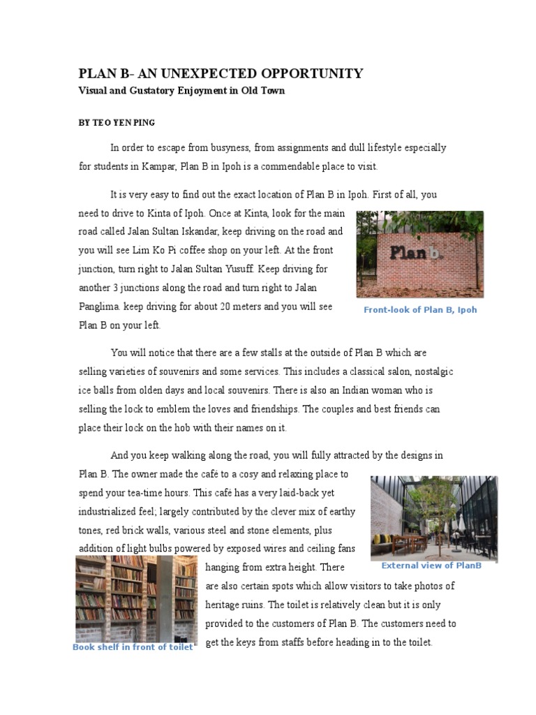 Discover Plan B: Ipoh's Cozy Café Experience | PDF | Waiting Staff ...