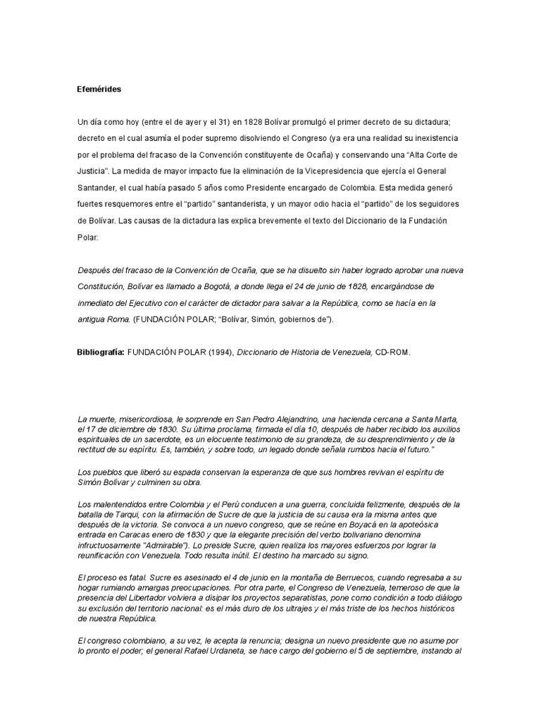 Efemérides | PDF | Dictadura | Teorías políticas