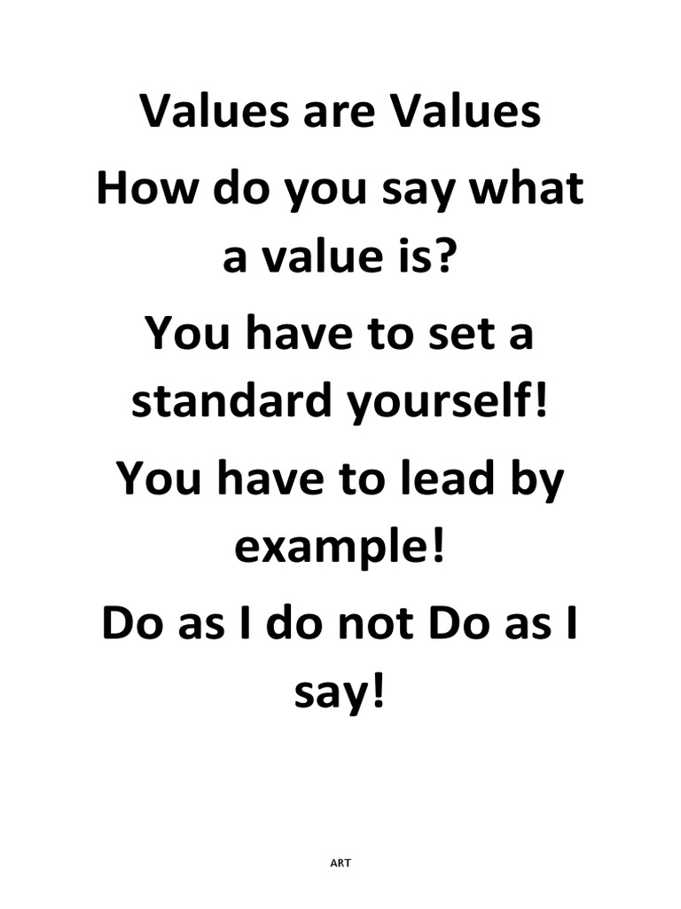 Values Are Values | PDF
