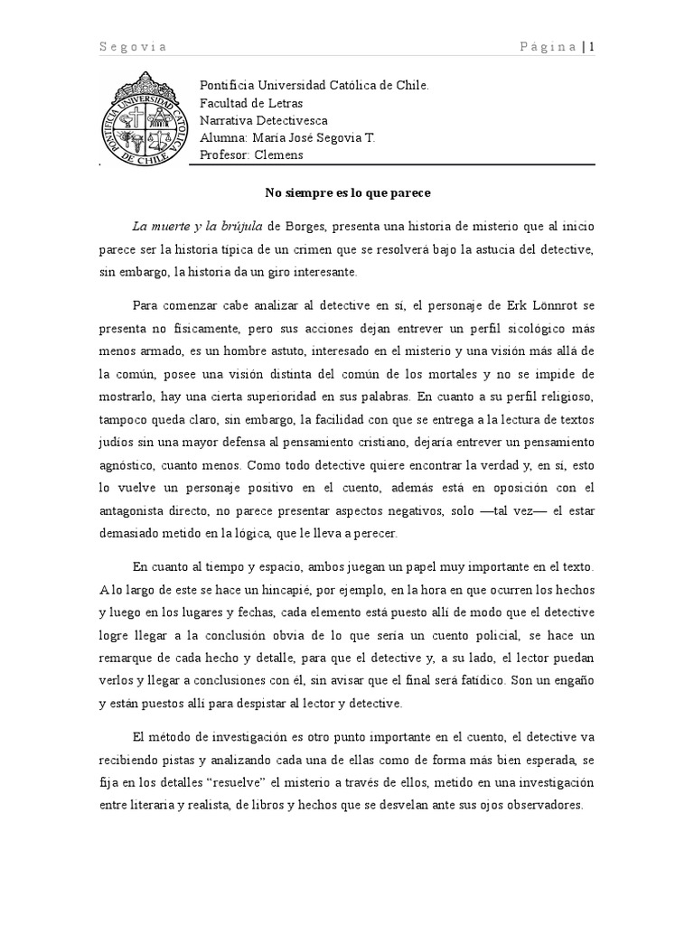 Análisis de "La muerte y la brújula" | PDF | Cuentos | Ensayos