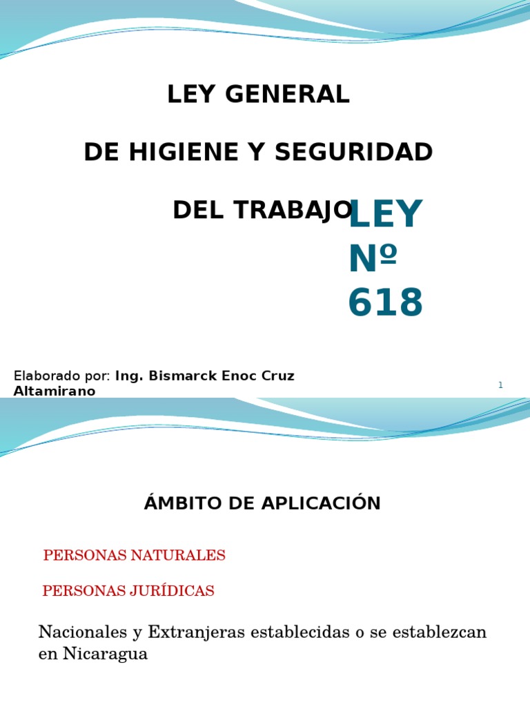 Ley General de Higiene y Seguridad (Diapositivas) | PDF | Derecho laboral | Seguridad y salud ...
