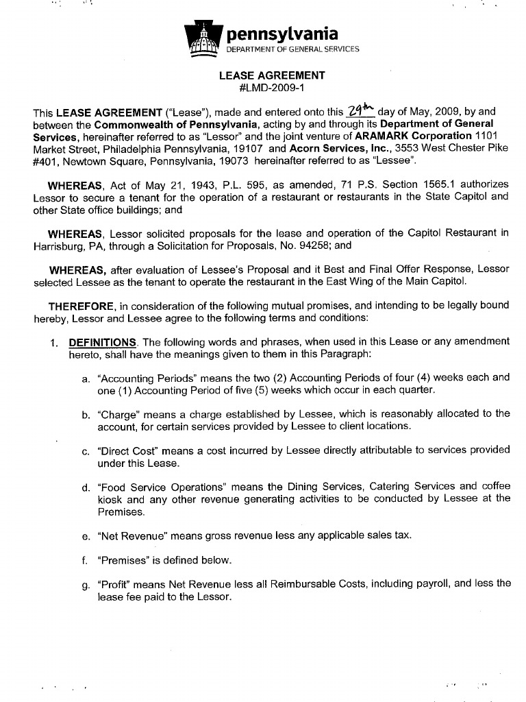 Aramark Contract | PDF
