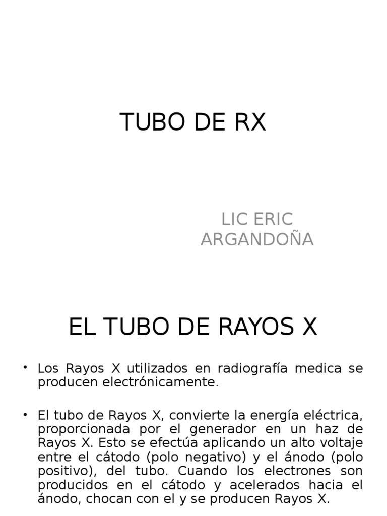 Tubo de RX | PDF | Rayo X | Fotón