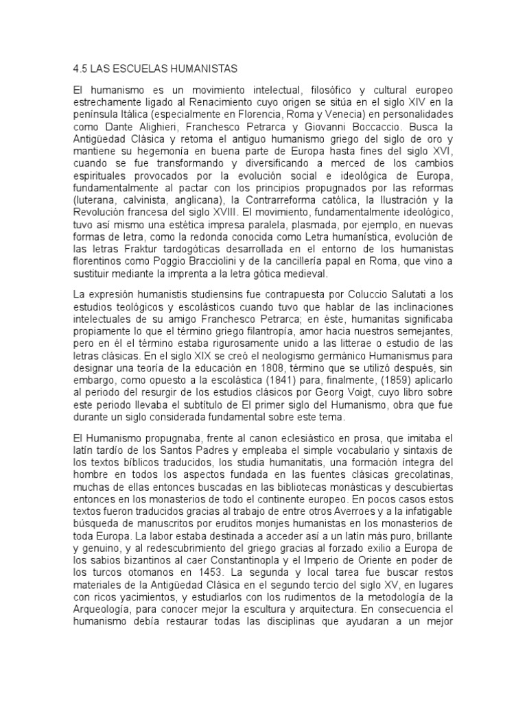 Las Escuelas Humanistas | PDF | Science | Ciencia filosófica