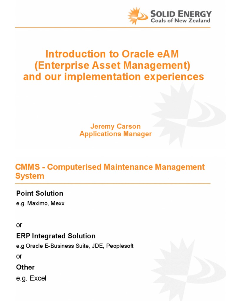 Oracle EAM Overview | PDF | Cost Accounting | Inventory