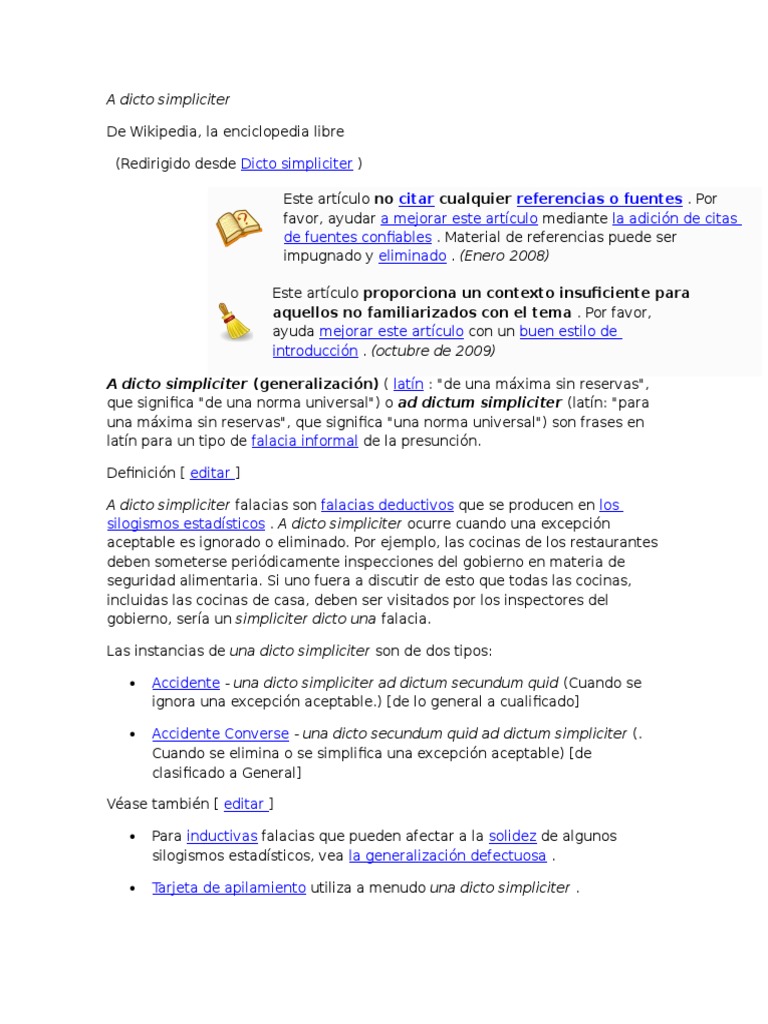 A Dicto Simpliciter | PDF | Falacia | Wikipedia