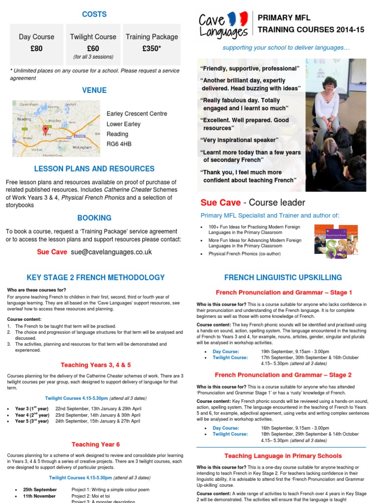Primary MFL Training Courses Booklet 2014-15 | PDF | French Language ...