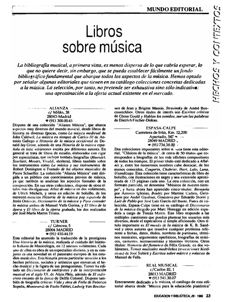 Libros sobre música: editoriales destacadas | PDF | Jazz | Blues
