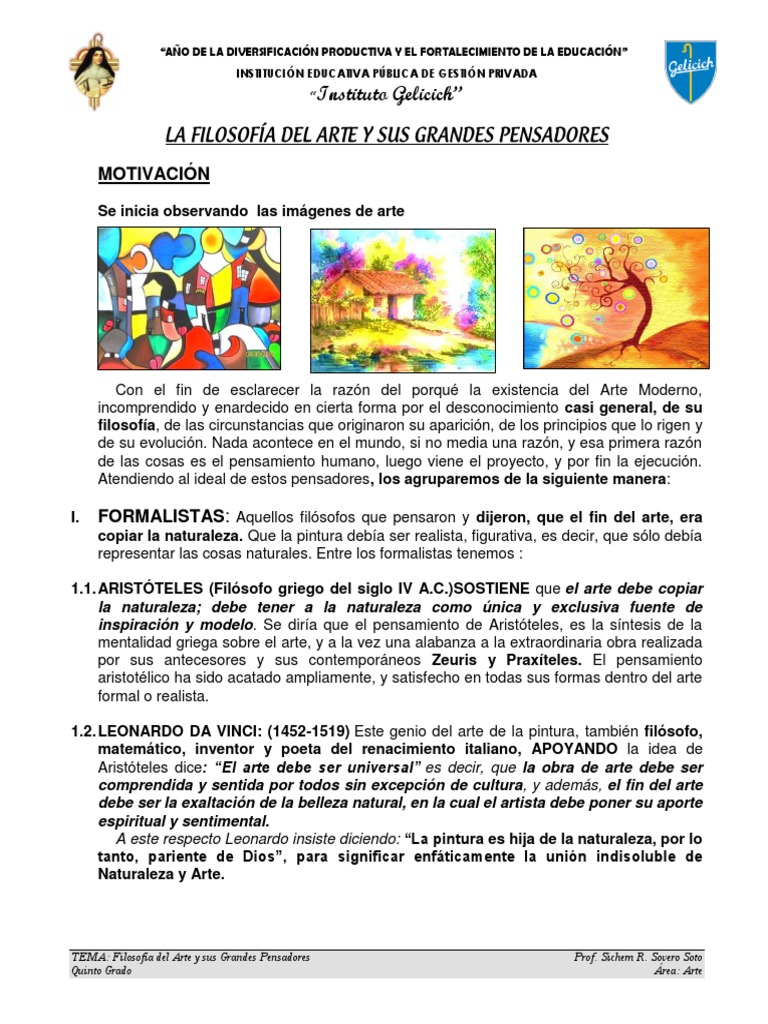 Filosofía del Arte y Pensadores Clave | PDF | Aristóteles | Razón