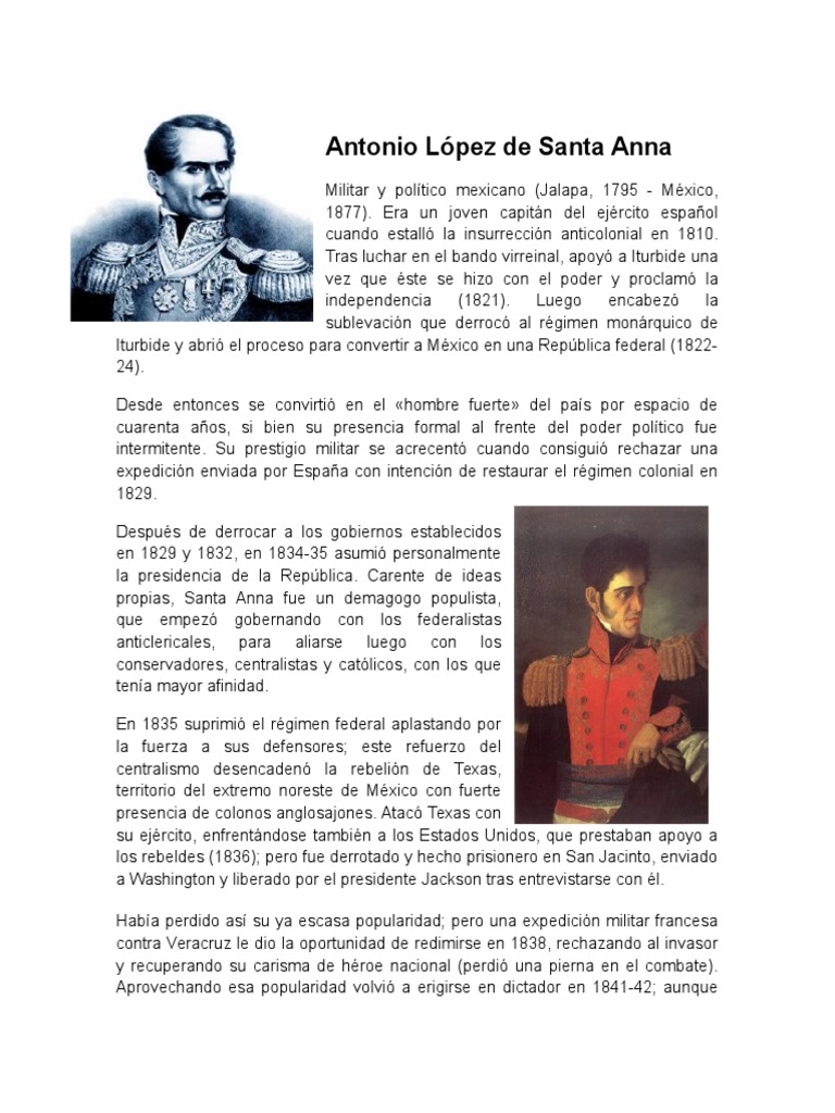 Antonio López de Santa Anna | PDF | México | Gobierno