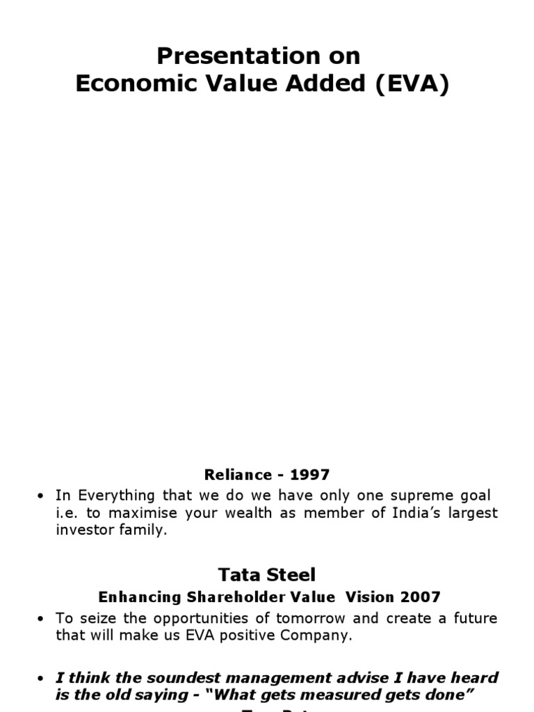 Understanding Economic Value Added (EVA) | PDF | Cost Of Capital | Beta ...