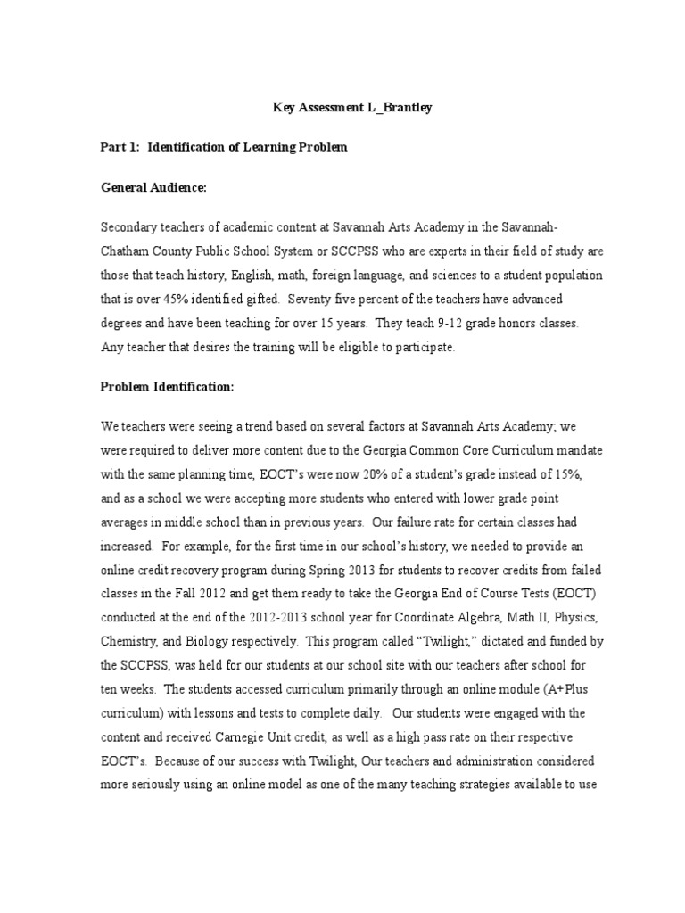 Adjusted Instructional Design Document | PDF