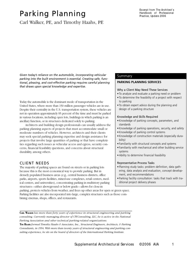 Parking Planning | PDF | Parking | Architect