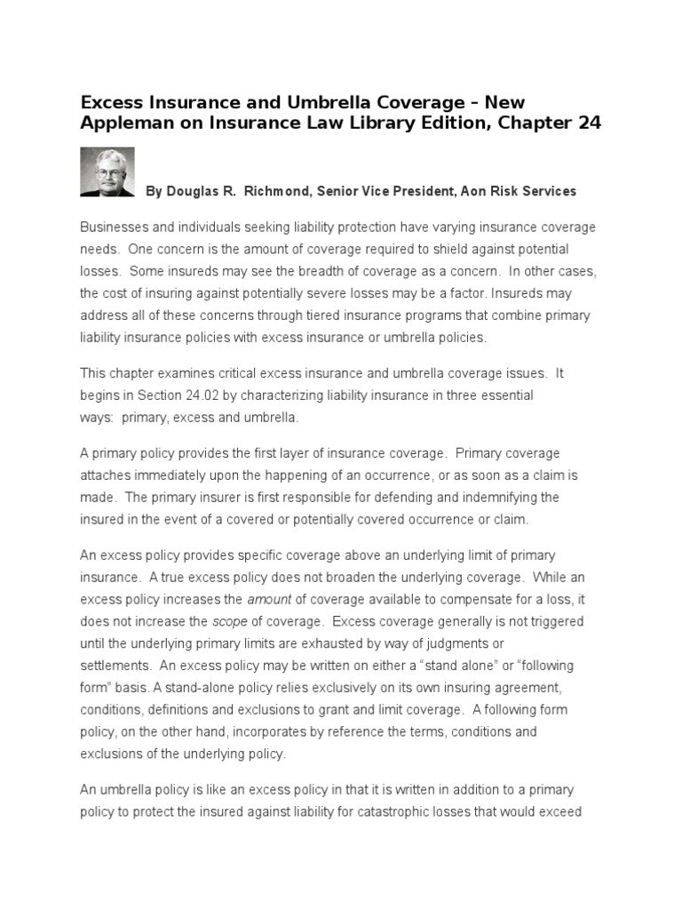 Excess and Umbrella Insurance | PDF | Liability Insurance | Insurance