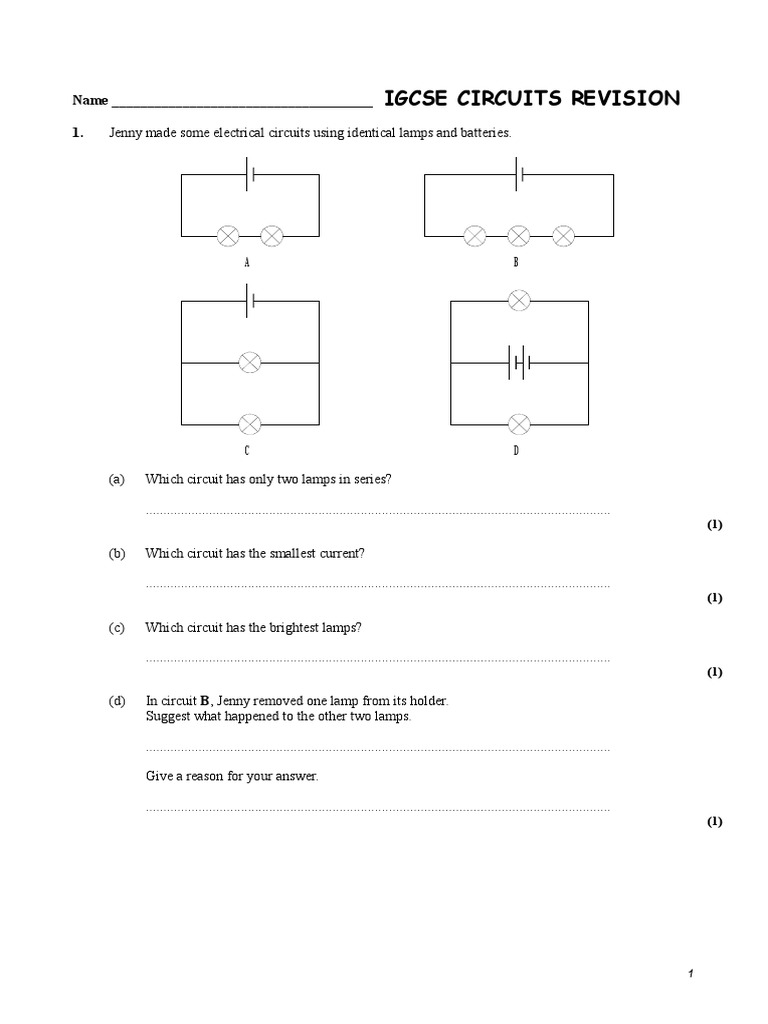 Circuits Revision | PDF | Series And Parallel Circuits | Electrical ...