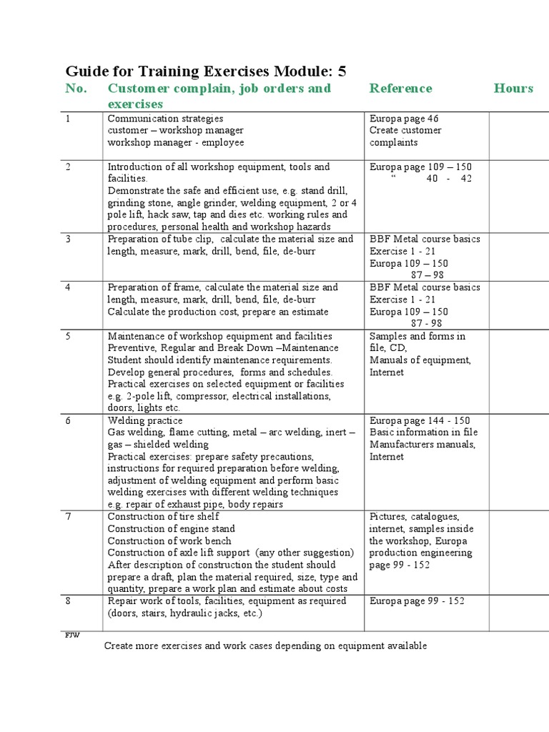 Workshop Training Exercises Guide | PDF | Welding | Construction