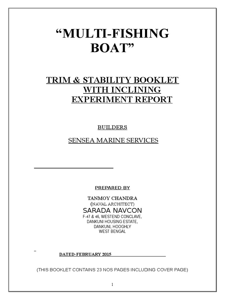 Fishing BoatTrim & Stability Booklet - 24.02.15 | PDF | Violence
