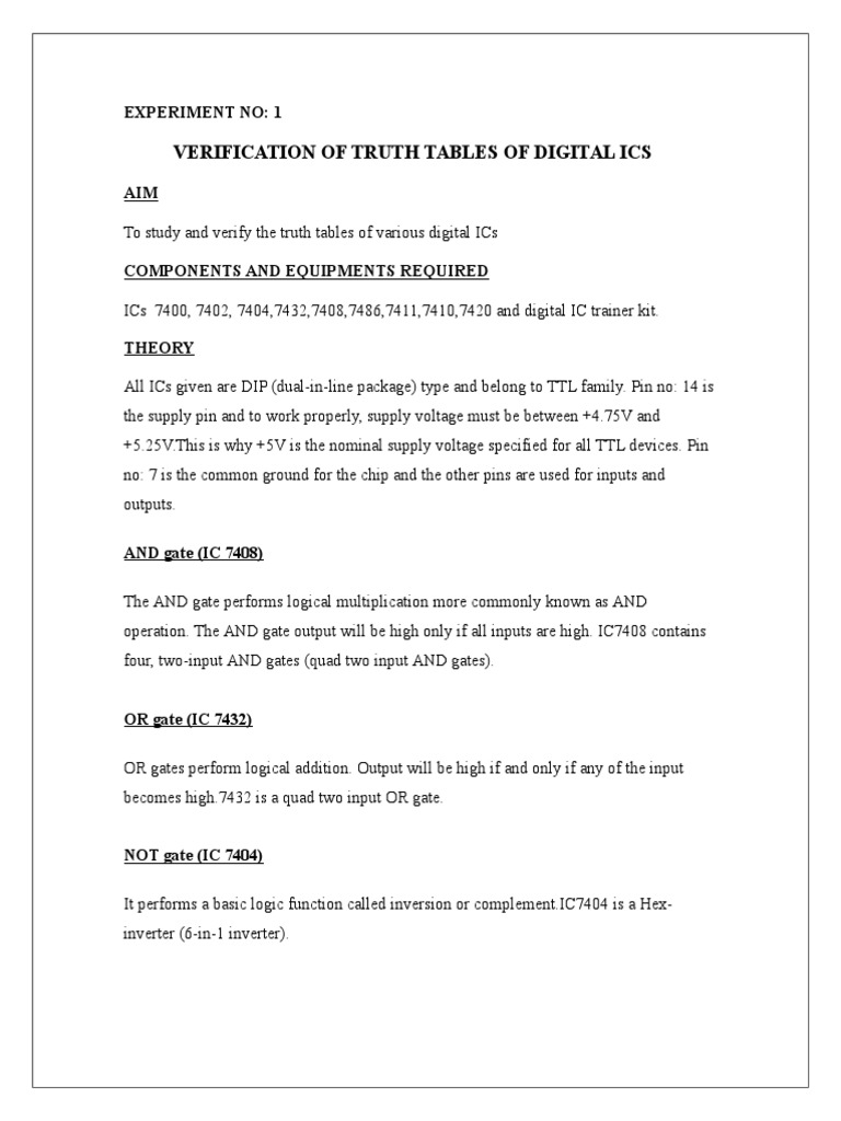 Digital Electronics Lab Manual | PDF | Digital Electronics | Electronic Circuits