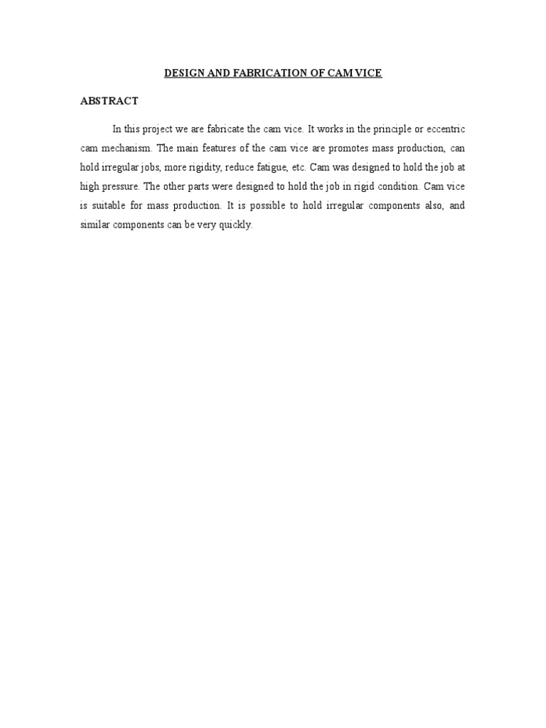 Cam Vise | PDF | Metalworking | Industries