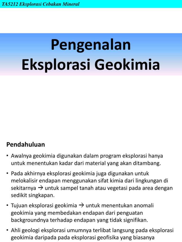 Eksplorasi Geokimia | PDF