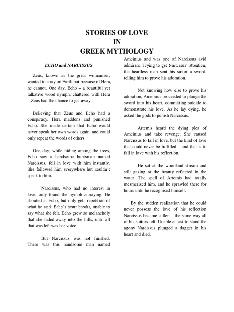Stories of Love in Greek Mythology | PDF | Paris (Mythology) | Eros