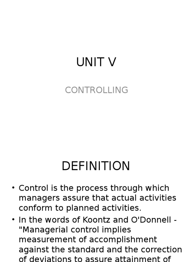 UNIT V Pom | PDF | Expense | Budget