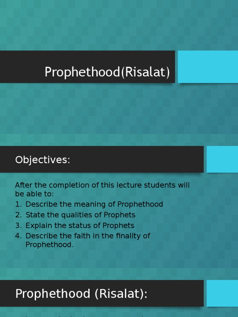 Prophethood (Risalat) | PDF | Prophets And Messengers In Islam | Quran