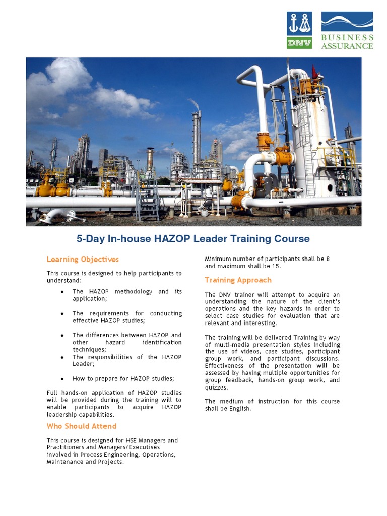 HAZOP Leader Training Course Overview | PDF