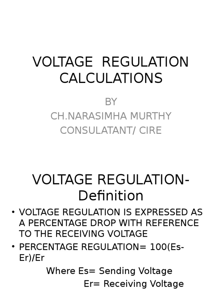 Voltage Regulation Calculations for 11kV Line | PDF | High Voltage ...