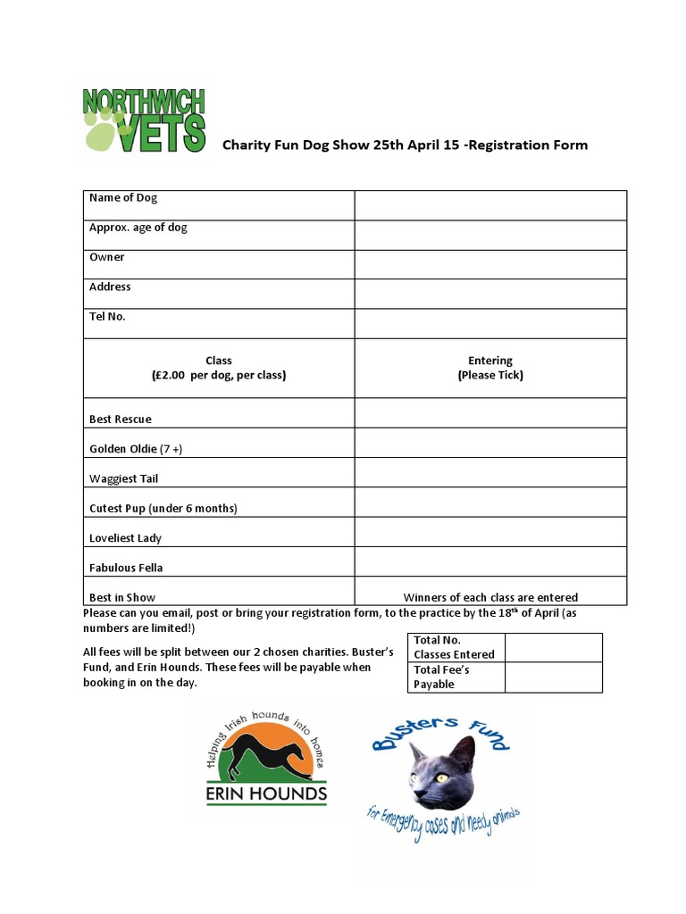 Charity Dog Show Registration | PDF