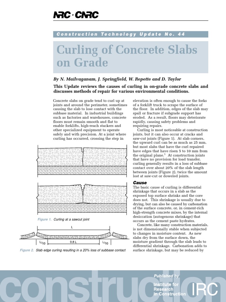 Curling of Concrete Slabs on Grade | Construction Aggregate | Casting ...