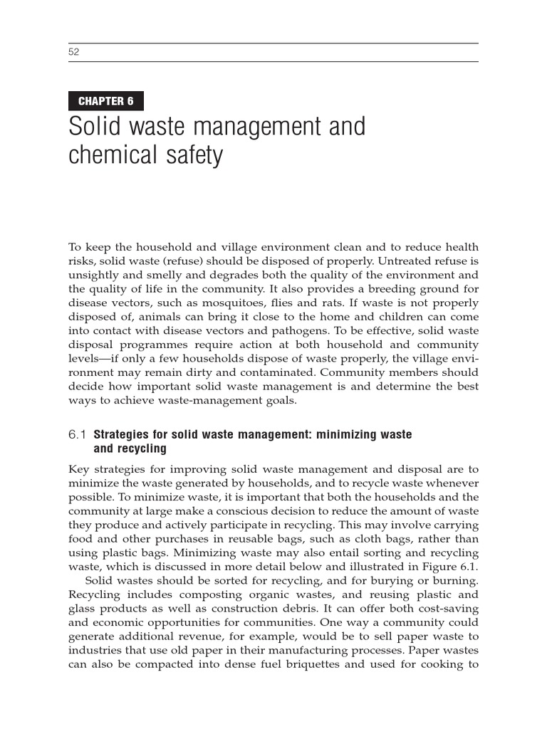 Solid Waste Management and Chemical Safety | PDF | Waste Management ...