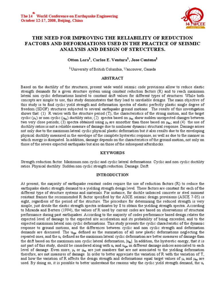 The Need For Improving The Reliability of Reduction Factors and ...